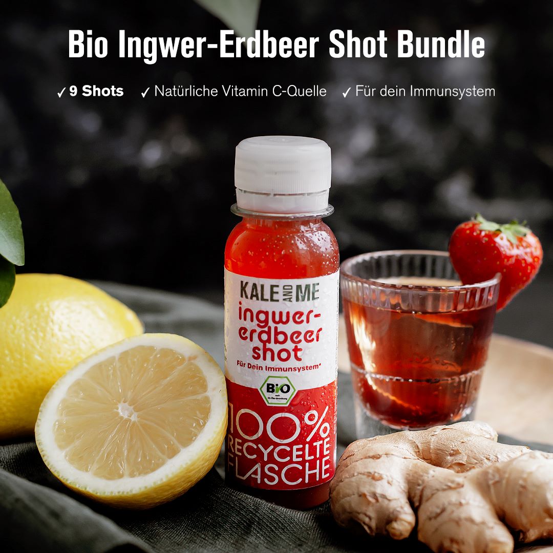 Bio Ingwer-Erdbeer Shot Bundle kaufen | Kale&Me